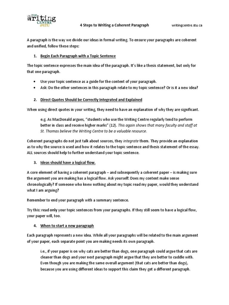 Writing Coherent Paragraphs | PDF | Paragraph | Essays