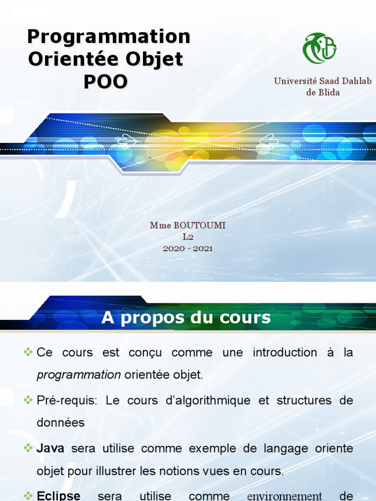 Chapitre1-Introduction POO | PDF | Programmation informatique | Classe (informatique)