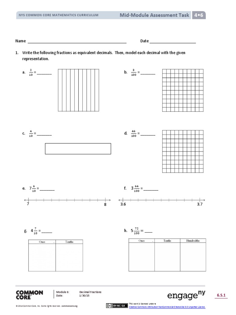Math g4 m6 Mid Module Assessment | PDF | Creative Commons License | Numbers