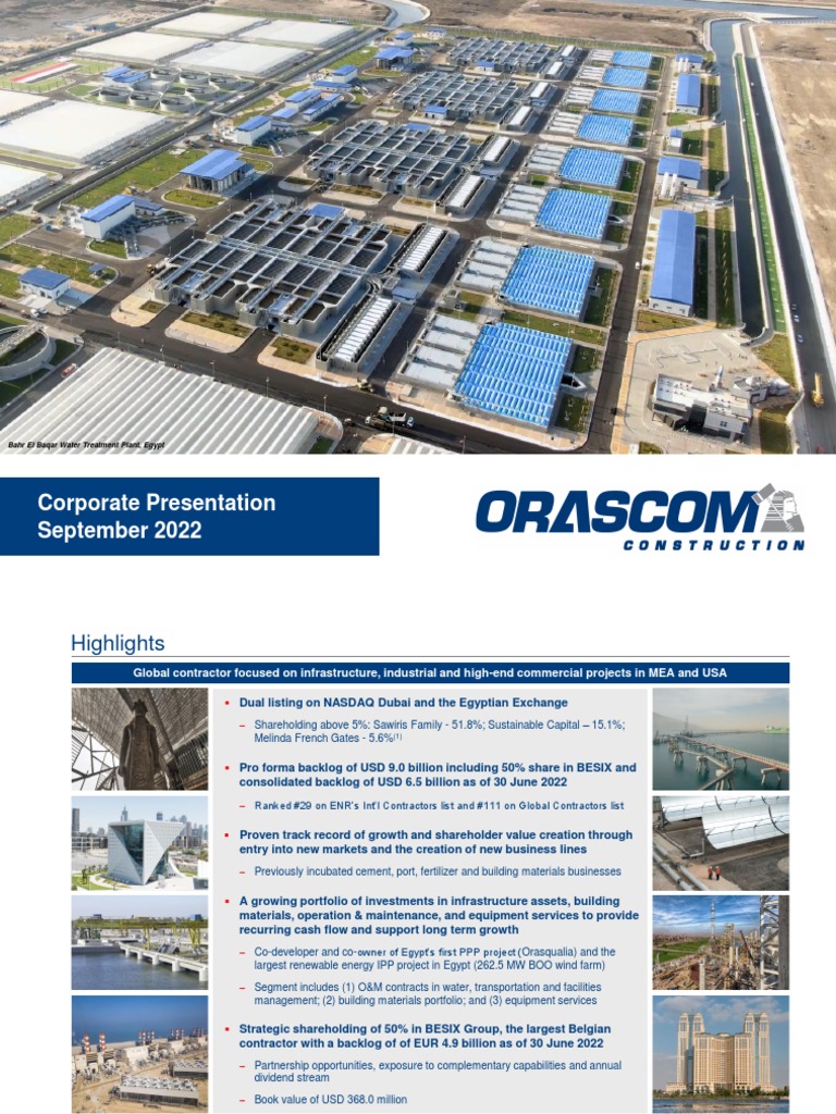 Orascom Construction PLC Corporate Presentation September 2022 | PDF | Balance Sheet | Equity ...