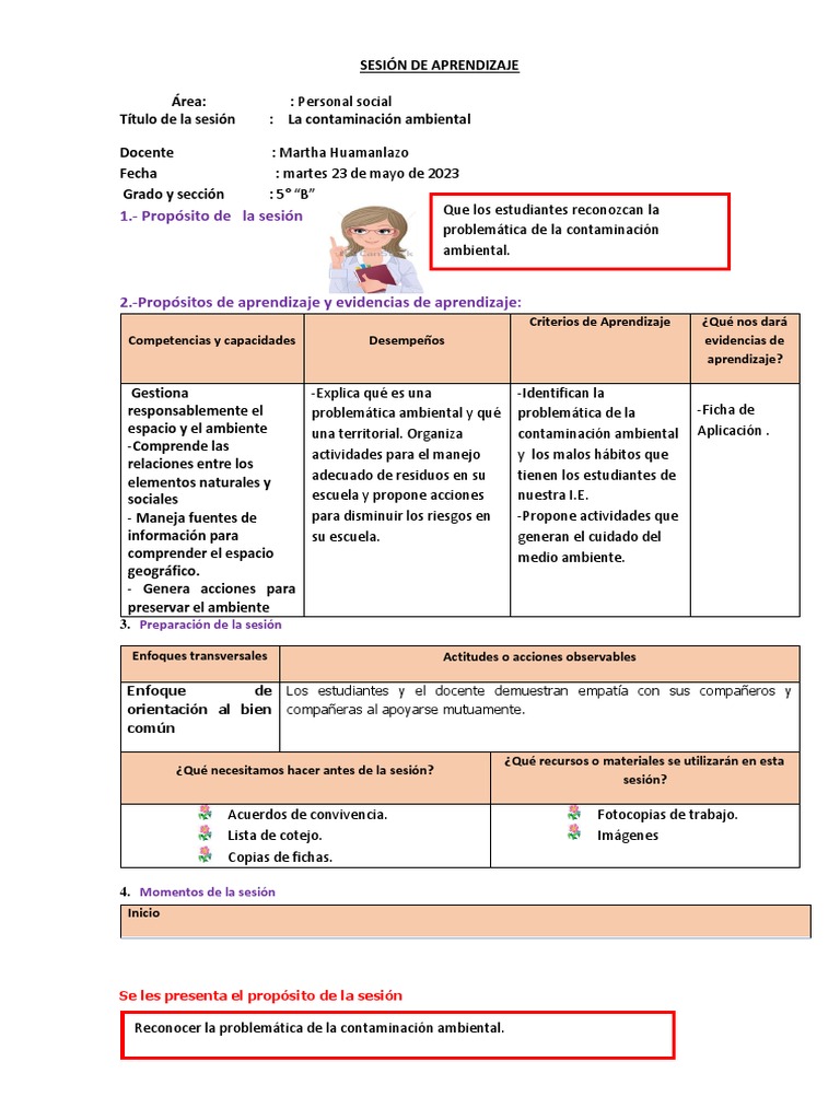 Sesión de Aprendizaje P.S 22-5-2023 | PDF | Aprendizaje | Entorno natural Sesión de Aprendizaje P.S 22-5-2023 | PDF | Aprendizaje | Entorno natural