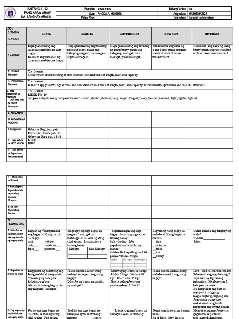 MATHEMATICS 1 WEEK 5 4th Q | PDF
