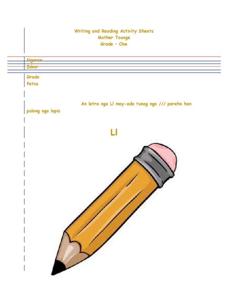Writing and Reading Activity Sheets( Ll) | PDF