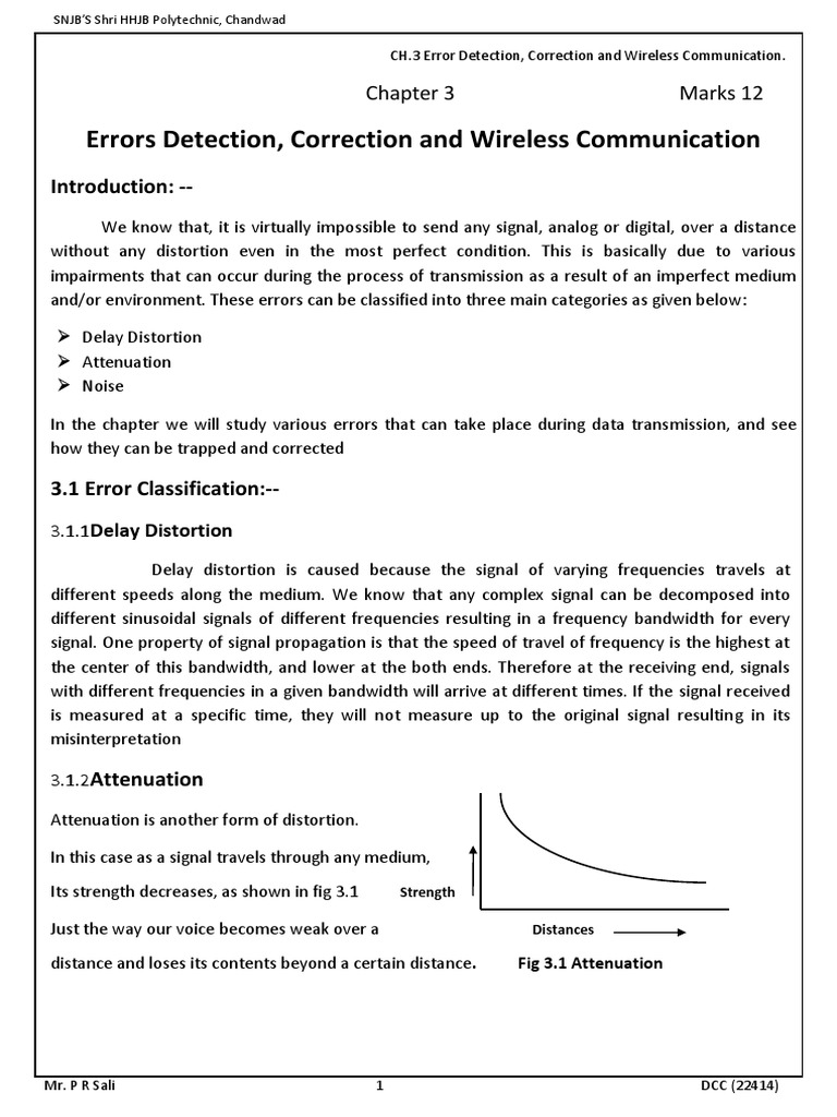 Error Detection Correction Wireless Communication Pdf Wireless Lan Computer Network