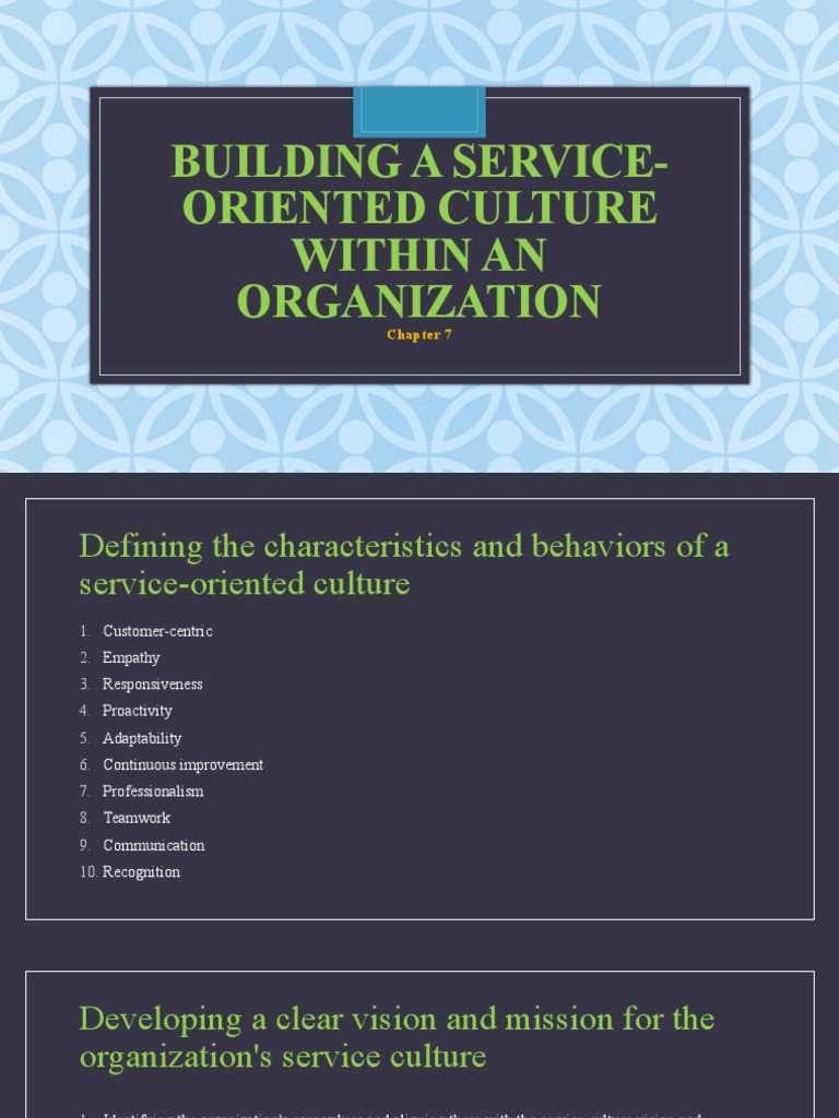 Building a Service-Oriented Culture | PDF | Employee Retention | Goal