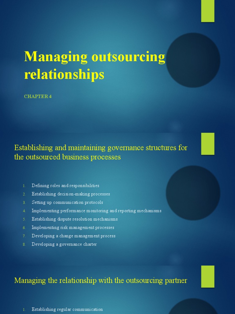 Chapter 4 Managing Outsourcing Relationships | PDF