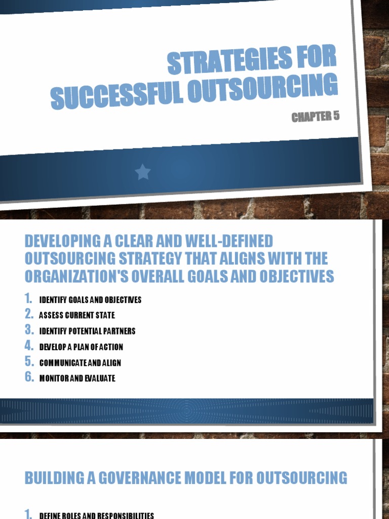 Chapter 5 Strategies For Successful Outsourcing | PDF | Service Level ... Chapter 5 Strategies For Successful Outsourcing | PDF | Service Level ...