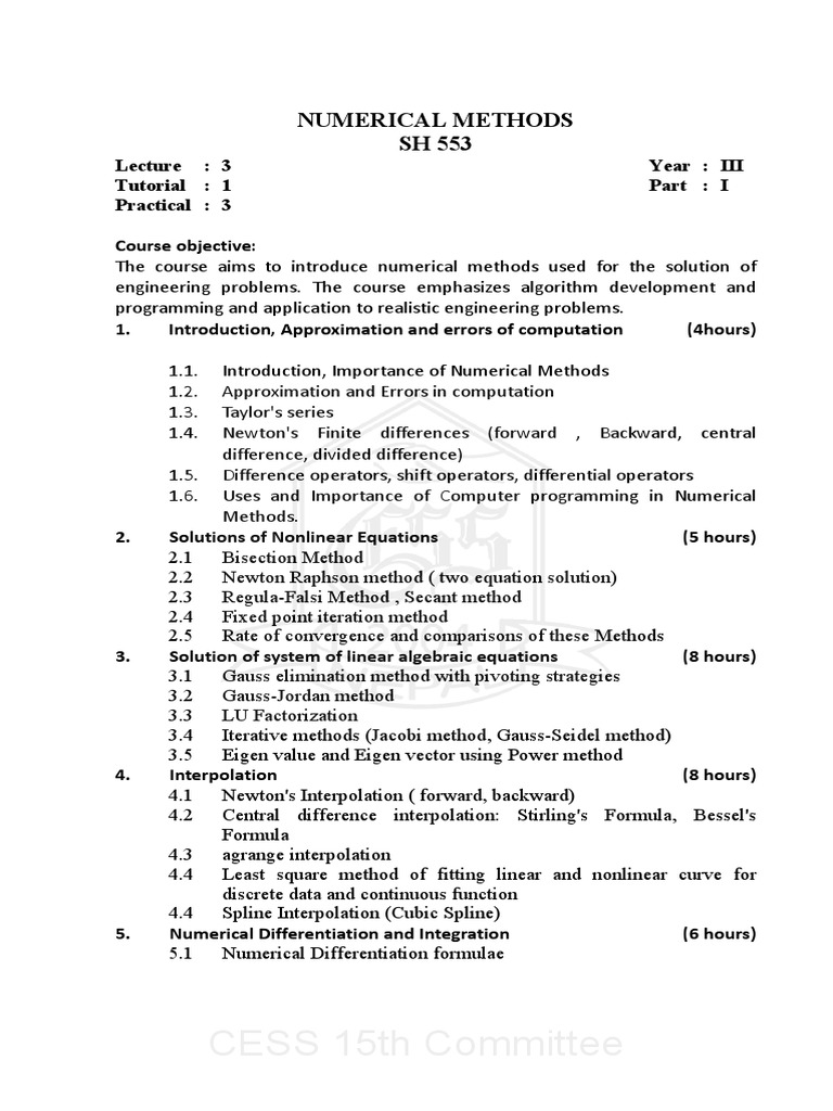 Third Year Part1 | PDF | Concrete | Numerical Analysis