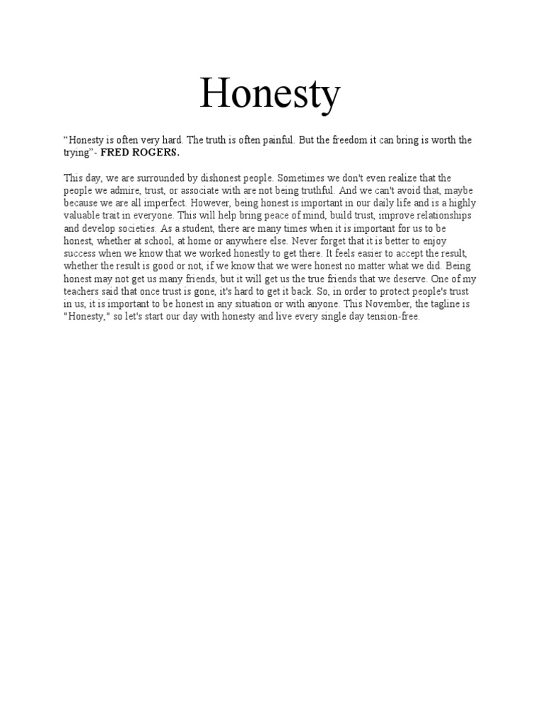 Honesty | PDF