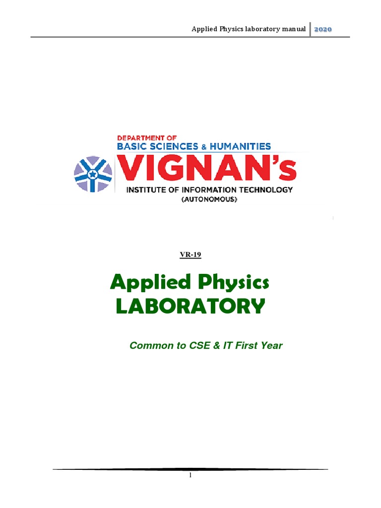 Applied Physics Manual | PDF | P–N Junction | Diffraction