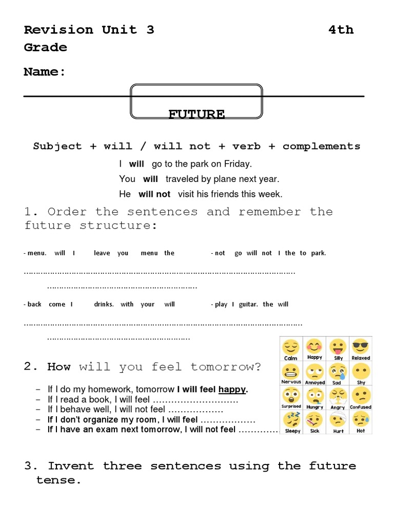 Revision Unit 3- 4th Grade | PDF