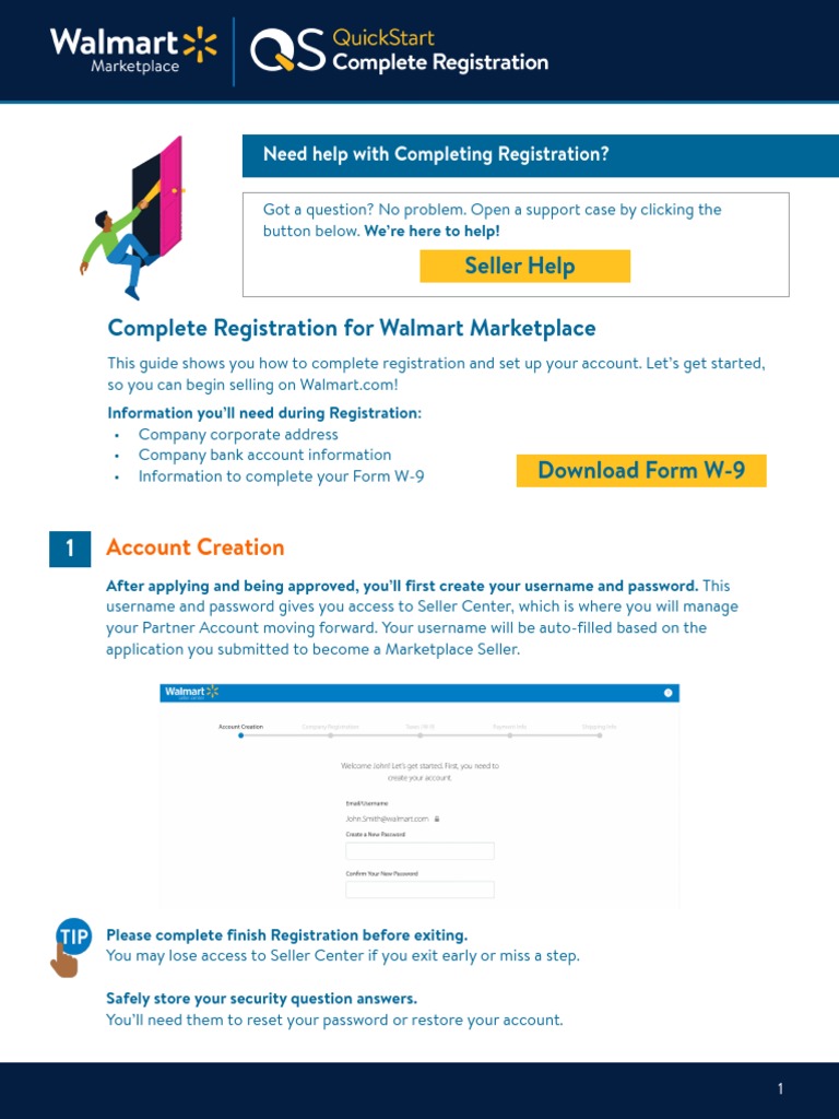 Walmart Marketplace QuickStart Complete Registration | PDF | Walmart ...