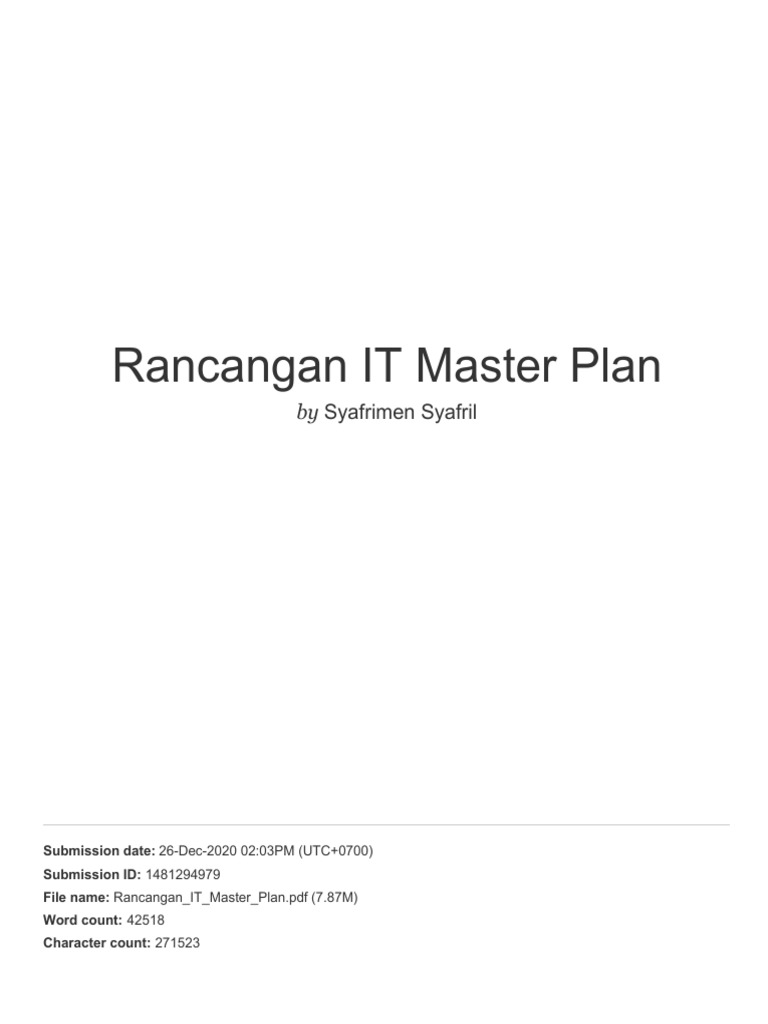 4 Rancangan IT Master Plan | PDF | Computing