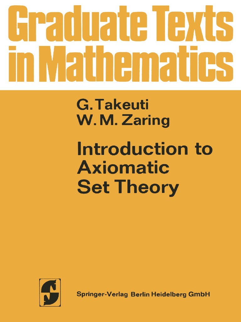 Introduction To Axiomatic Set Theory | PDF