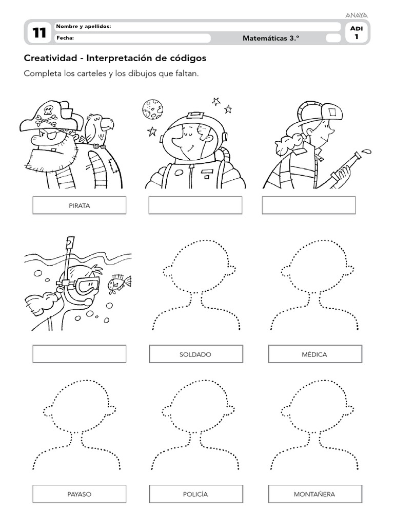 Creatividad - Interpretación de Códigos: Completa Los Carteles y Los ...