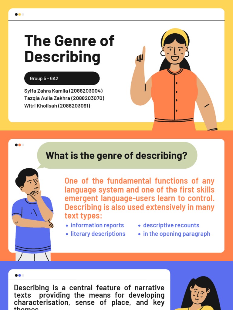 The Genre of Describing | PDF | Verb | Adjective