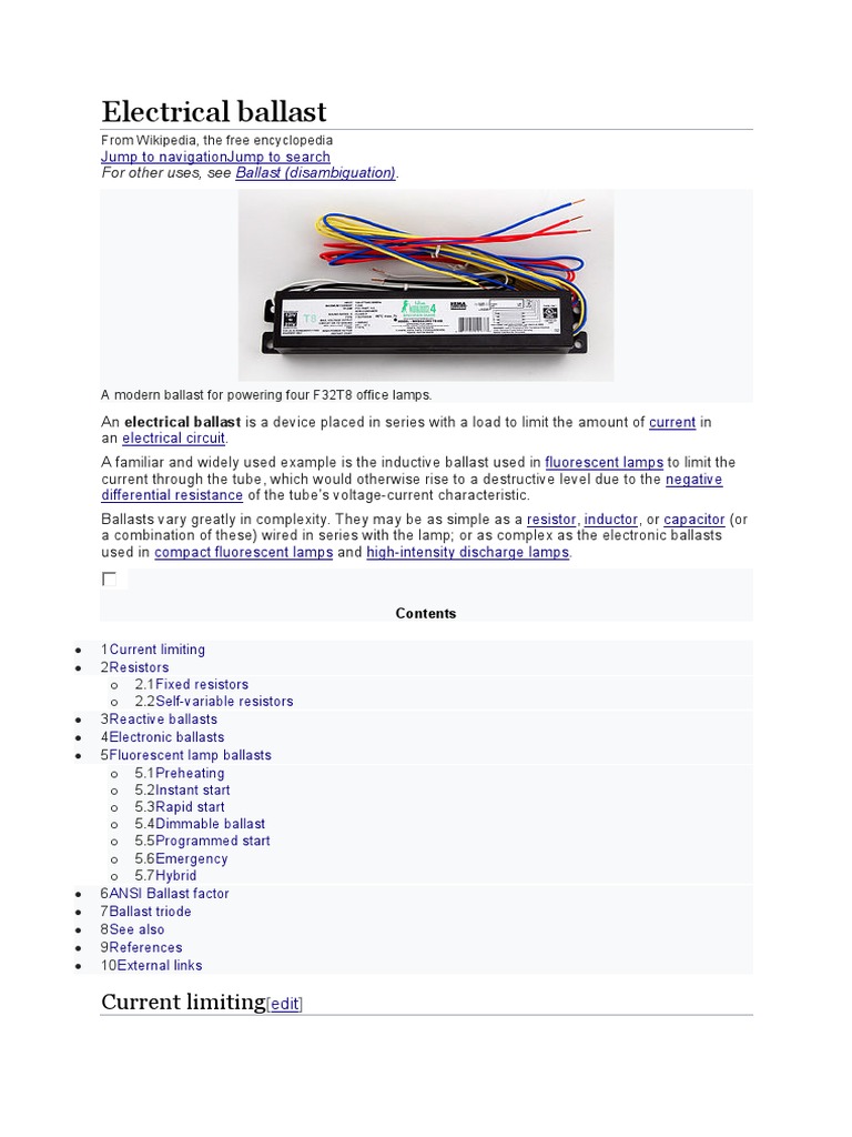 Electrical Ballast | PDF | Fluorescent Lamp | Inductor
