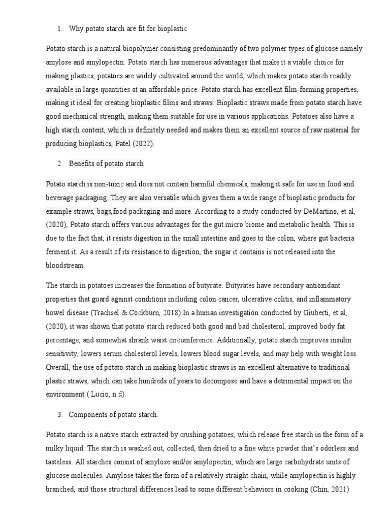 RRL Capstone | PDF | Starch | Potato