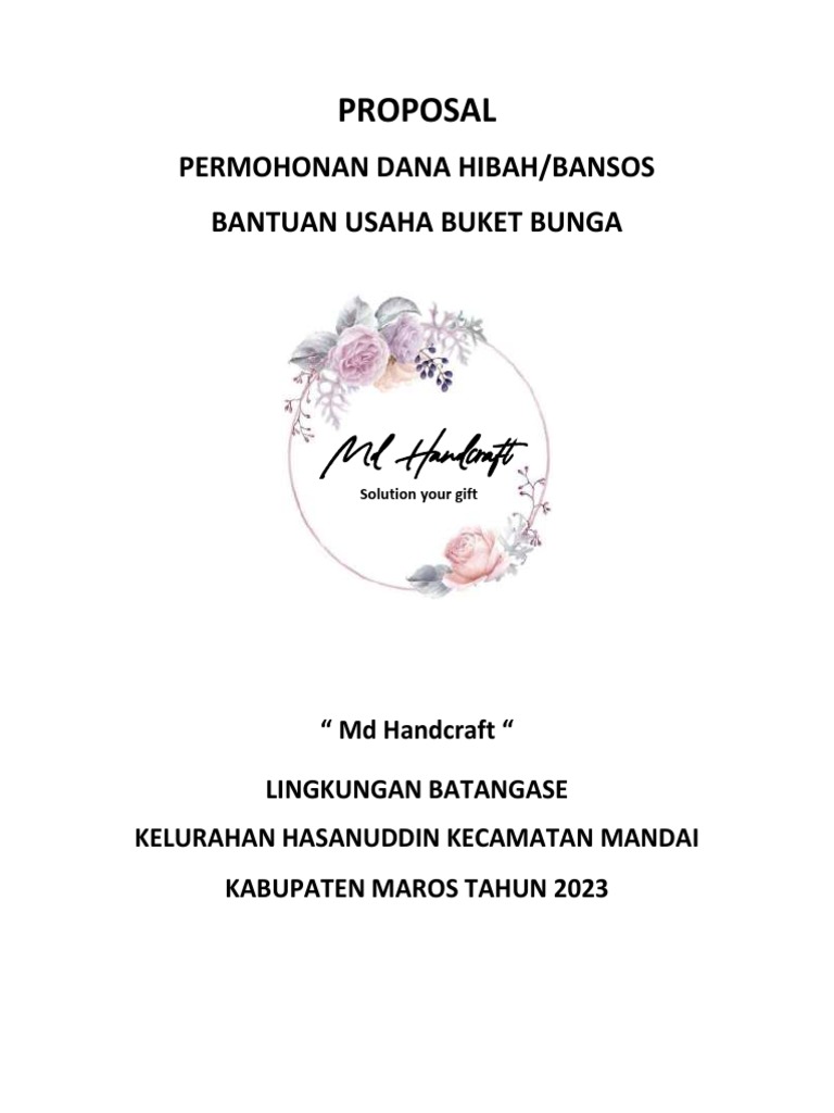 Proposal Usaha Toko Buket Bunga Md Handcraft | PDF