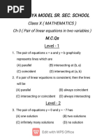 Linear Equations PYQs | PDF | Equations | System Of Linear Equations