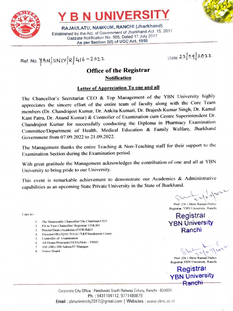 Letter of Appreciation | PDF | Educational Personnel | Academic ...