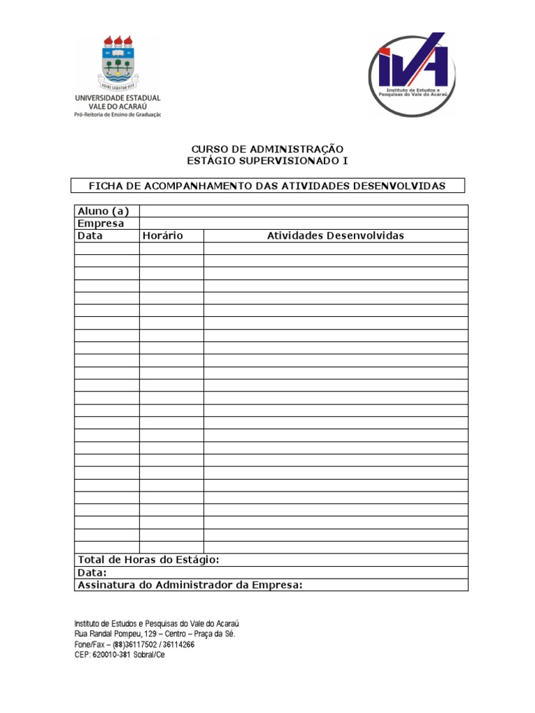 Ficha De Acompanhamento Pdf