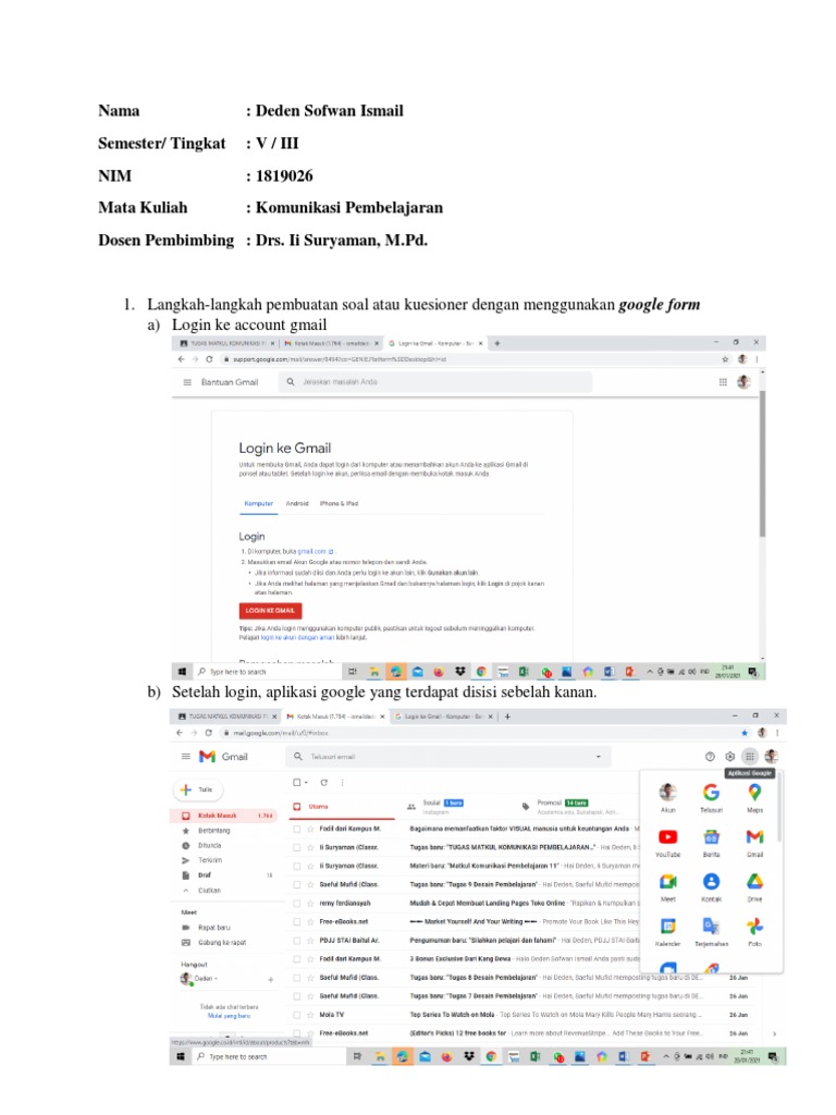 Deden Sofwan Ismail - Membuat Kuesioner Google Form | PDF