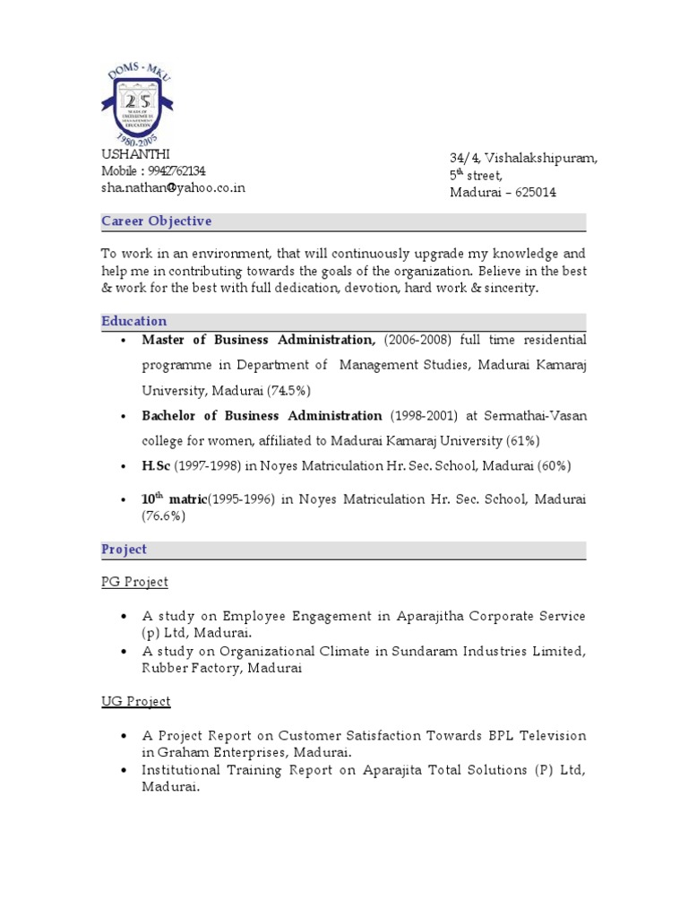 Shanthi CV | PDF | Human Resource Management | Information Technology ...