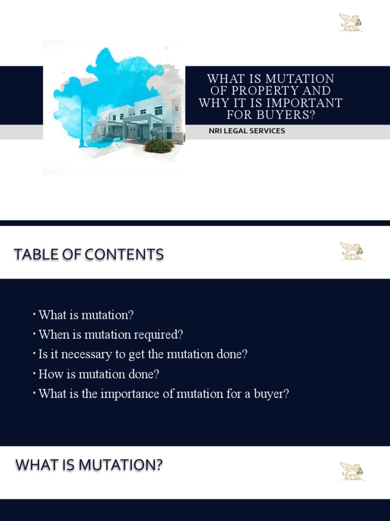 Mutation of Property - NRI Legal Services | PDF