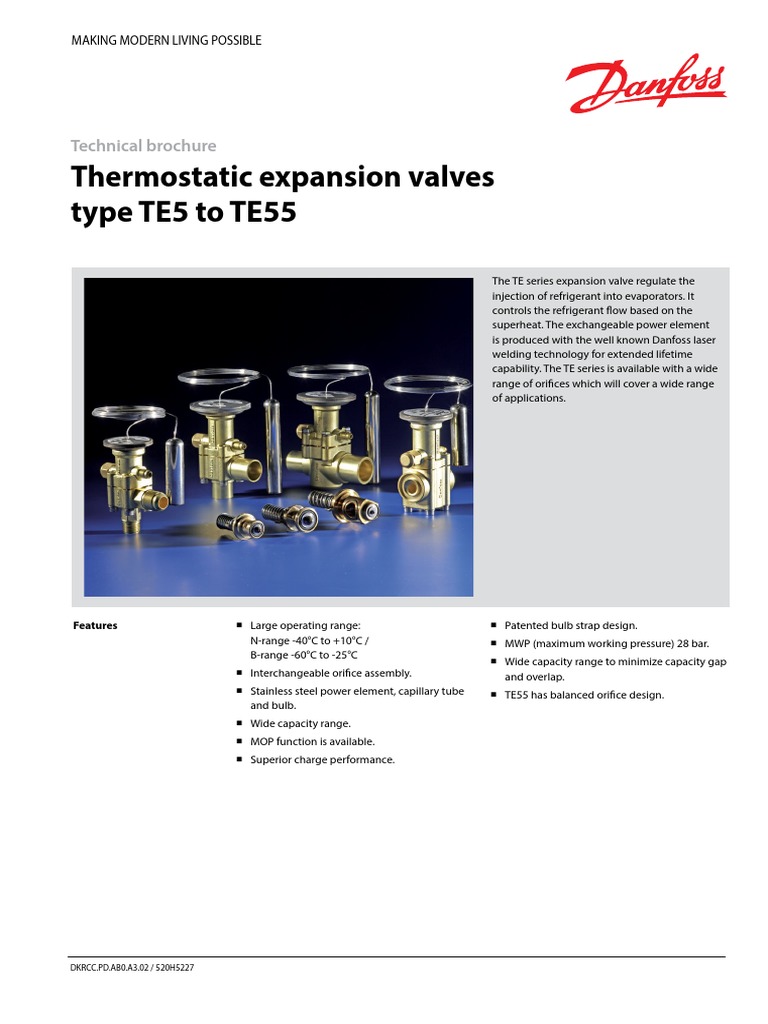Danfoss TE Series Expansion Valves Guide | PDF | Mechanical Engineering ...