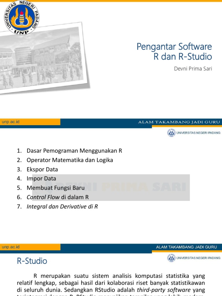 Pengantar Pemrograman R dan R-Studio | PDF