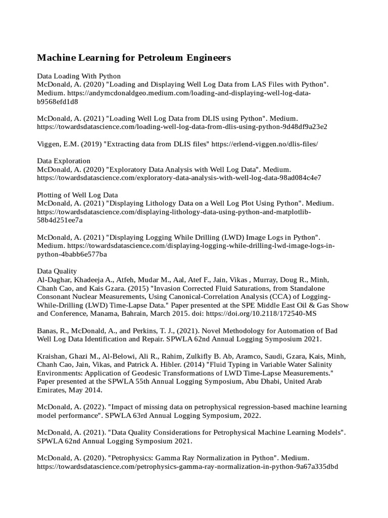 Machine Learnig For Petroleum Engineers | PDF | Machine Learning | Physical Sciences