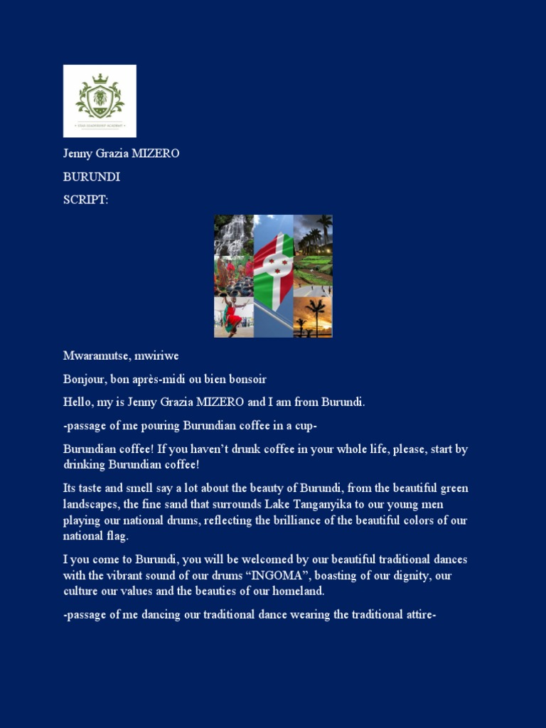 Burundian Script For Africa Day | PDF