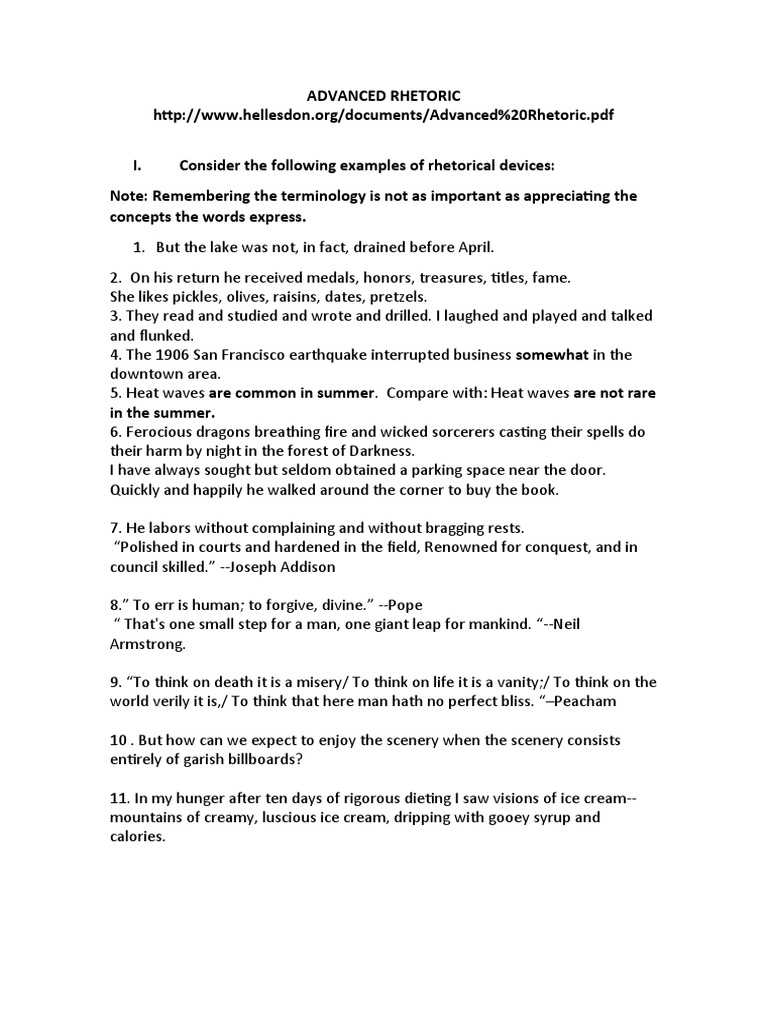 Advanced Rhetoric | PDF | Sentence (Linguistics) | Human Communication
