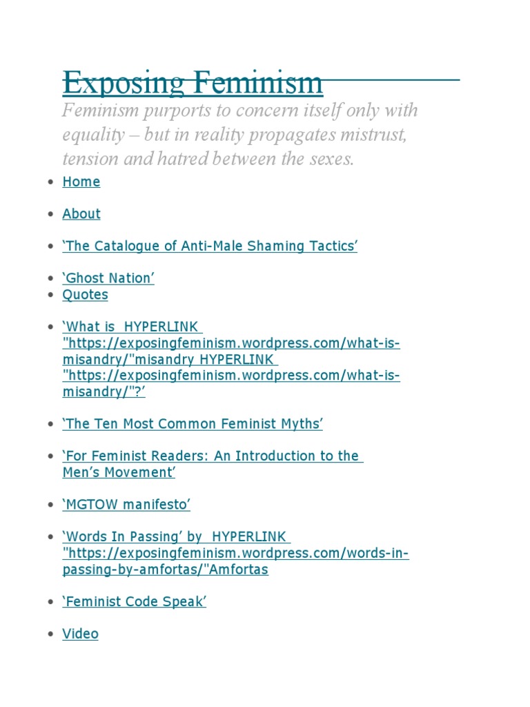 Exposing Feminism | PDF | Gender Studies | Feminism