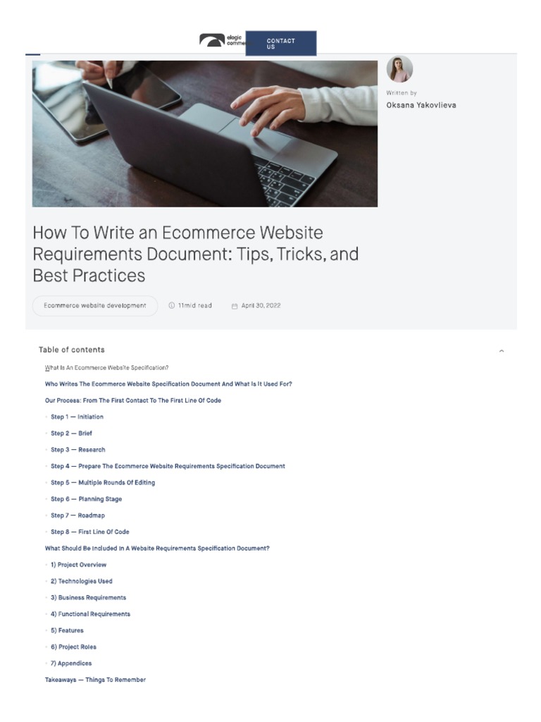 How To Write An Ecommerce Website Requirements Document Tips Tricks and Best Practices | PDF
