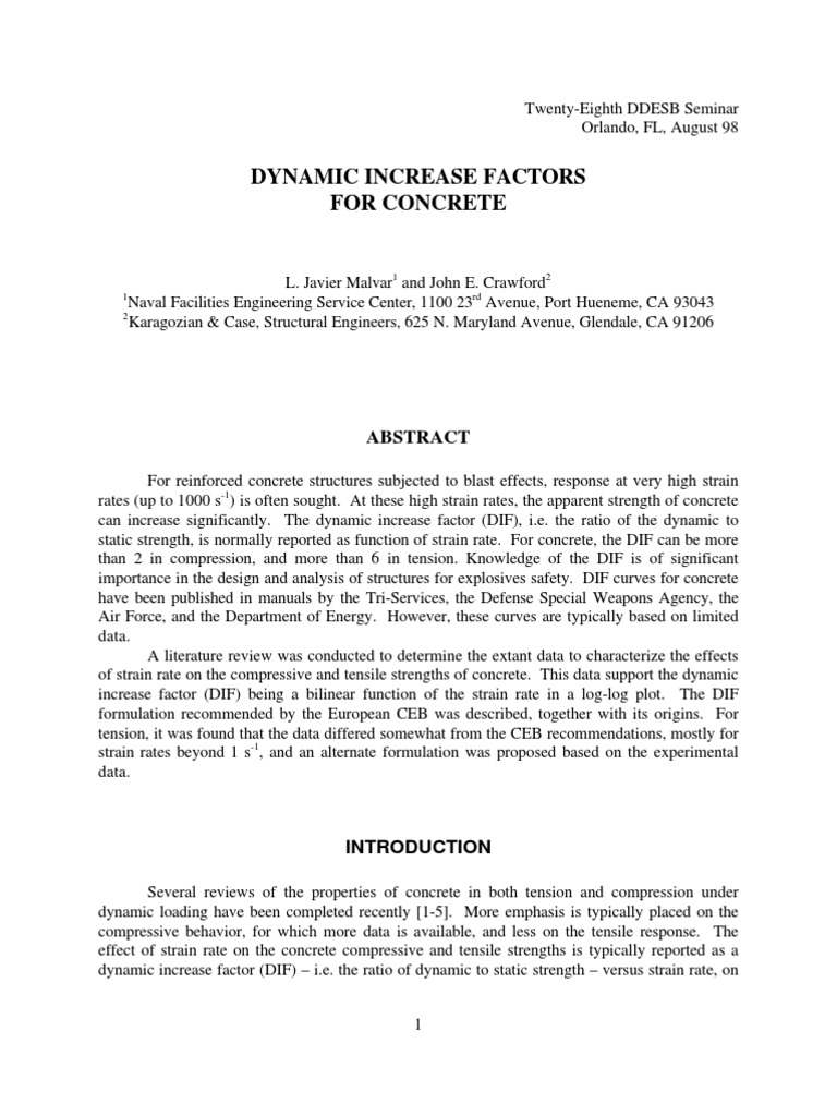 Dynamic Increase Factor For Concrete | PDF | Strength Of Materials ...