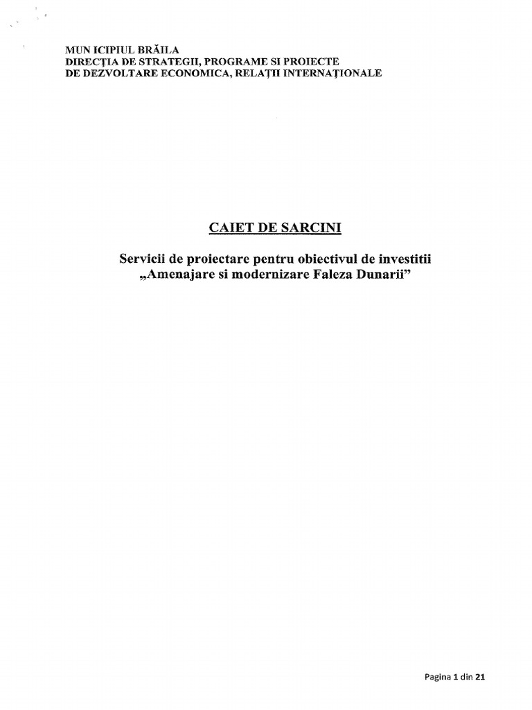 Caiet de Sarcini | PDF