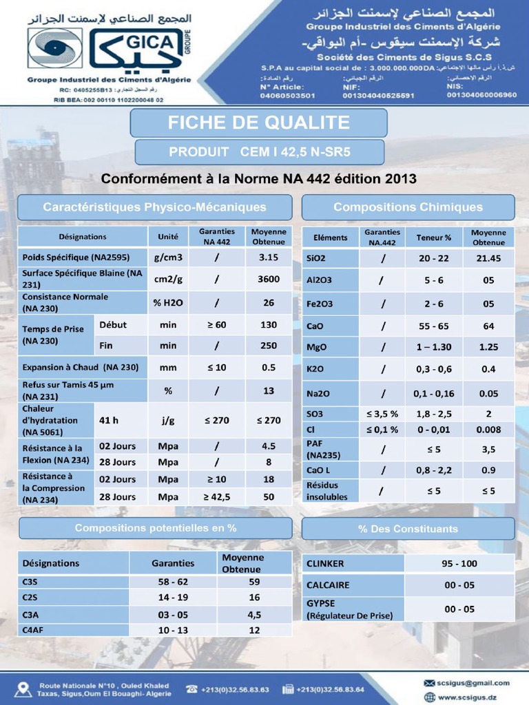 Fiche Technique Ciment CRS 1086x1536 | PDF
