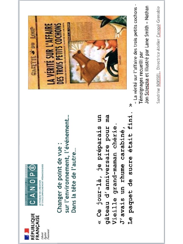 La Verité Sur L'affaire Des Trois Petits Cochons | PDF