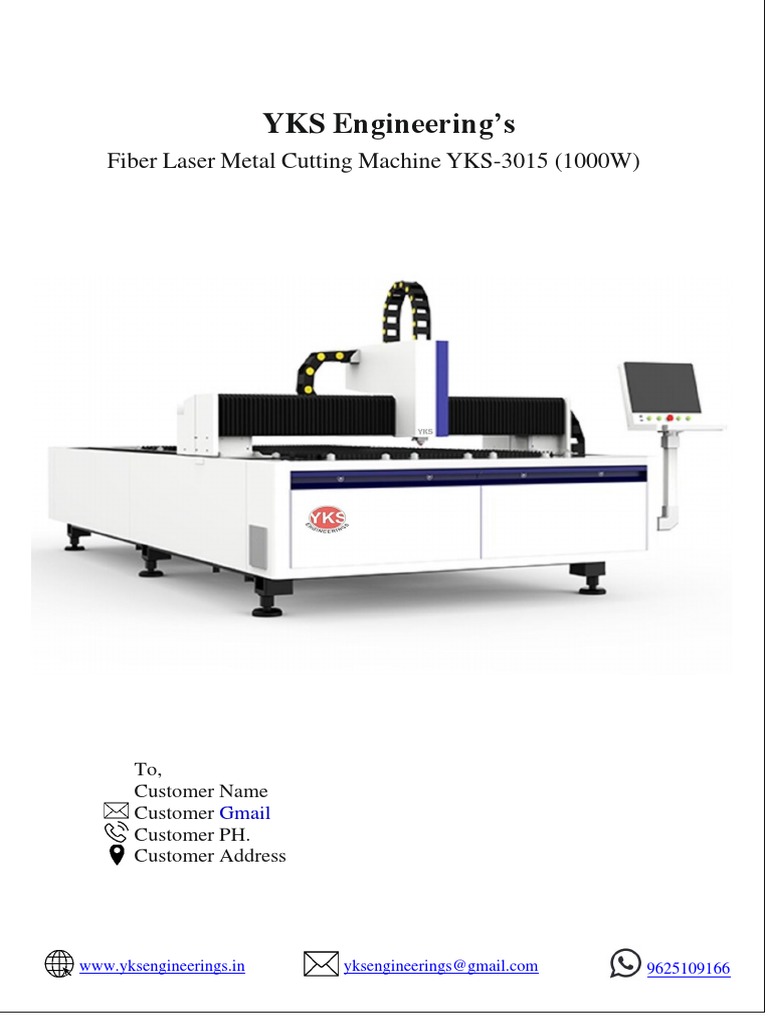 YKS-3015 Fiber Laser Cutting Machine | PDF