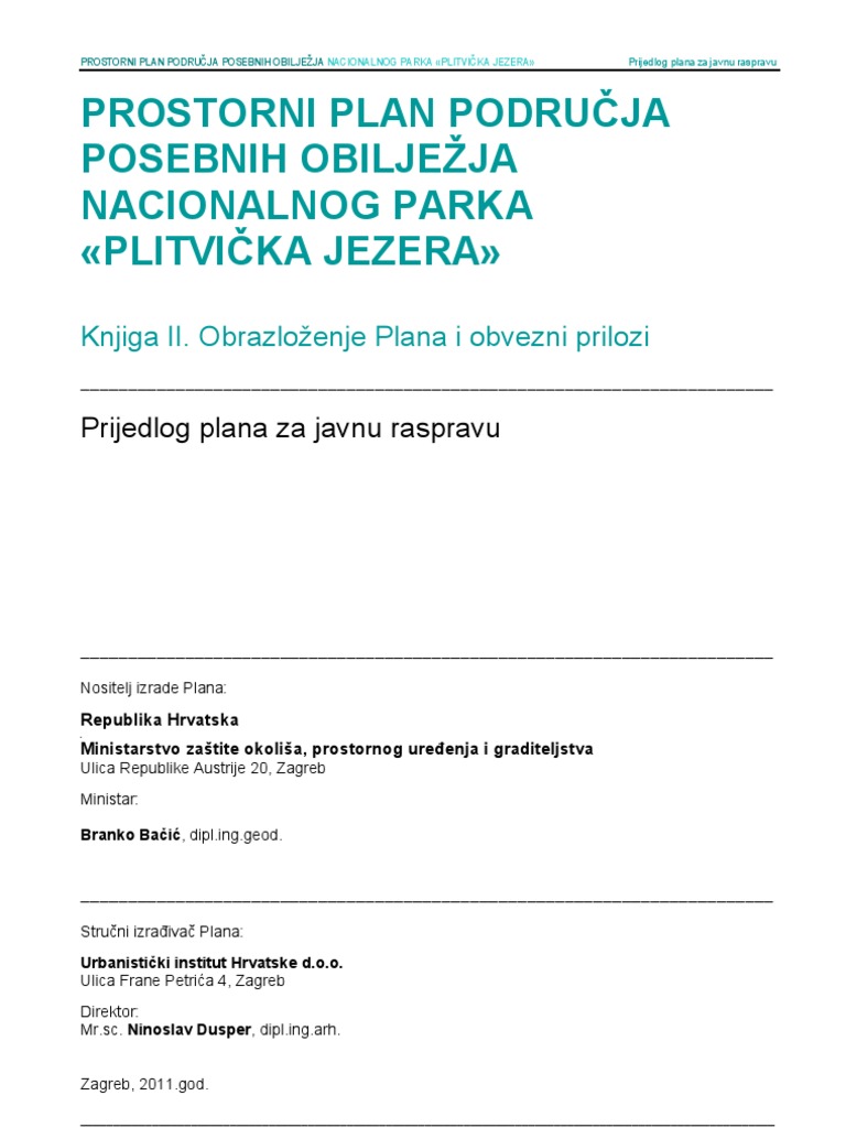 Prostorni Plan NP PJ | PDF
