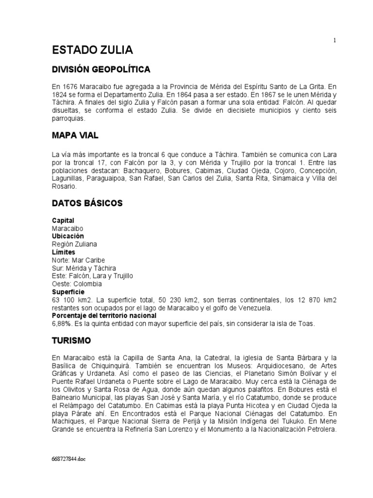 Guía Completa del Estado Zulia | PDF | Ciencias de la Tierra ...