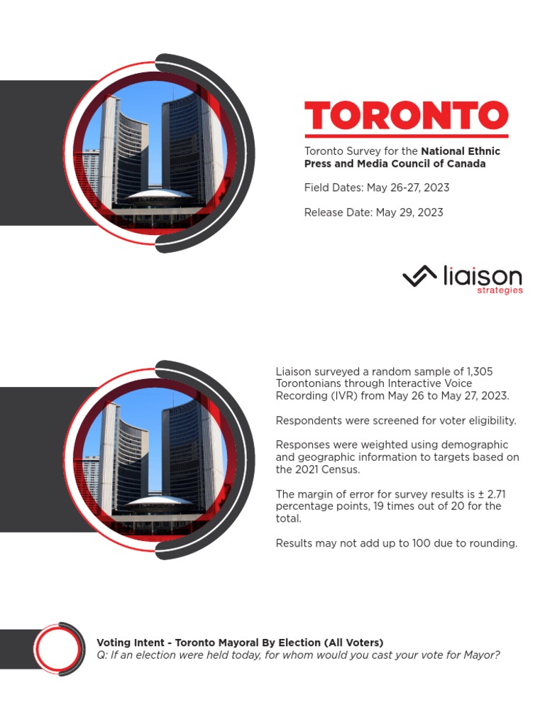 Toronto Mayoral Election Survey 2023 | PDF | Elections | Political Events
