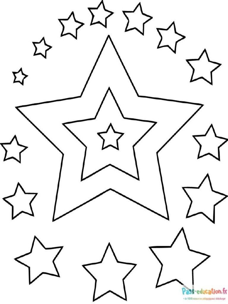 Coloriage Étoile 8 PDF Gratuit A Imprimer | PDF