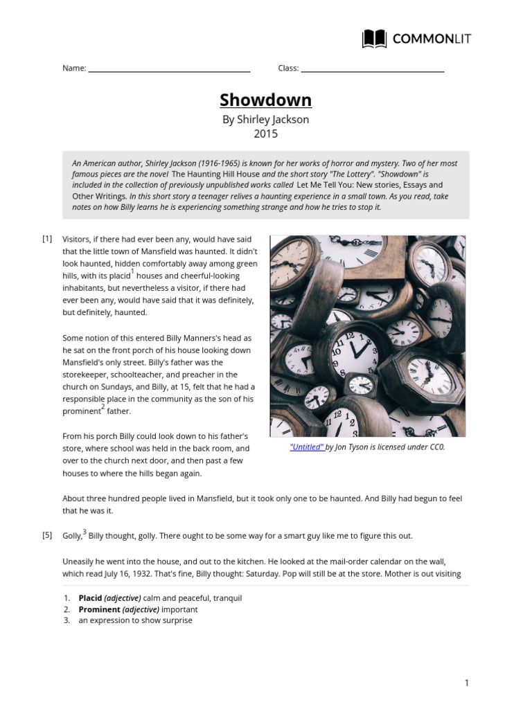 Commonlit Showdown | PDF