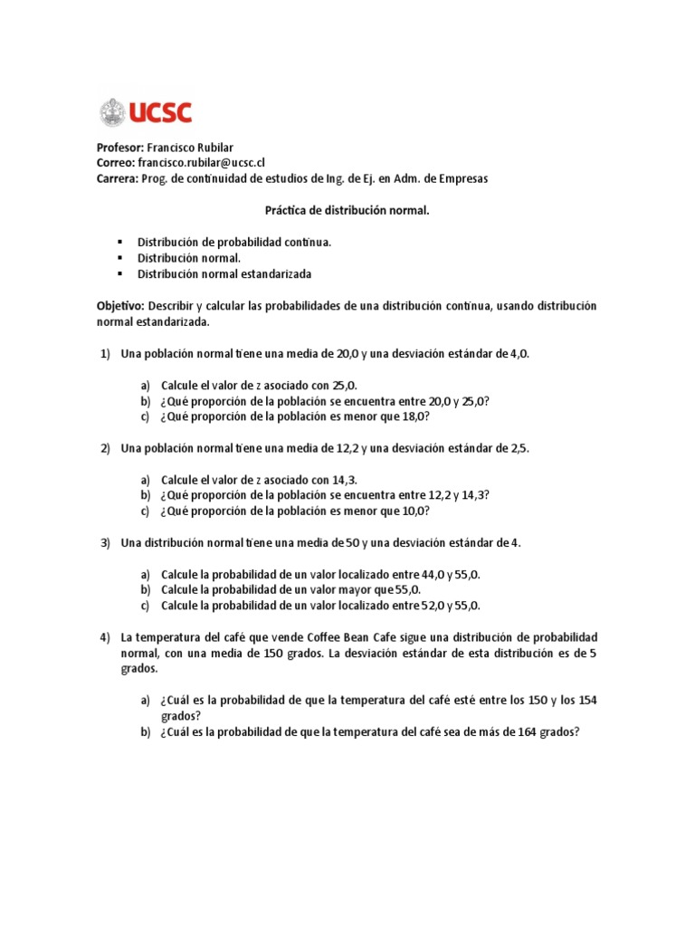 Clase Práctica - Dist. Normal | PDF | Probabilidad | Probabilidades y ...