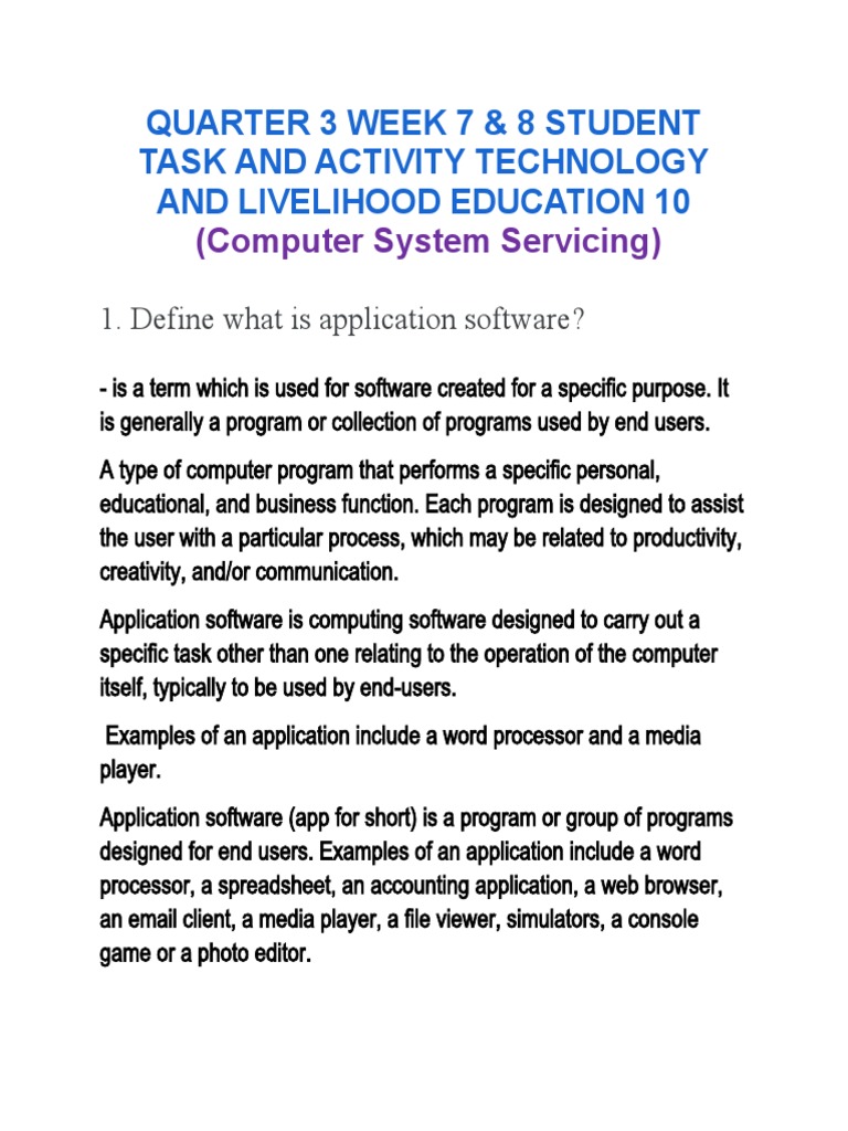 What Is Application Software (TLE 10) | PDF