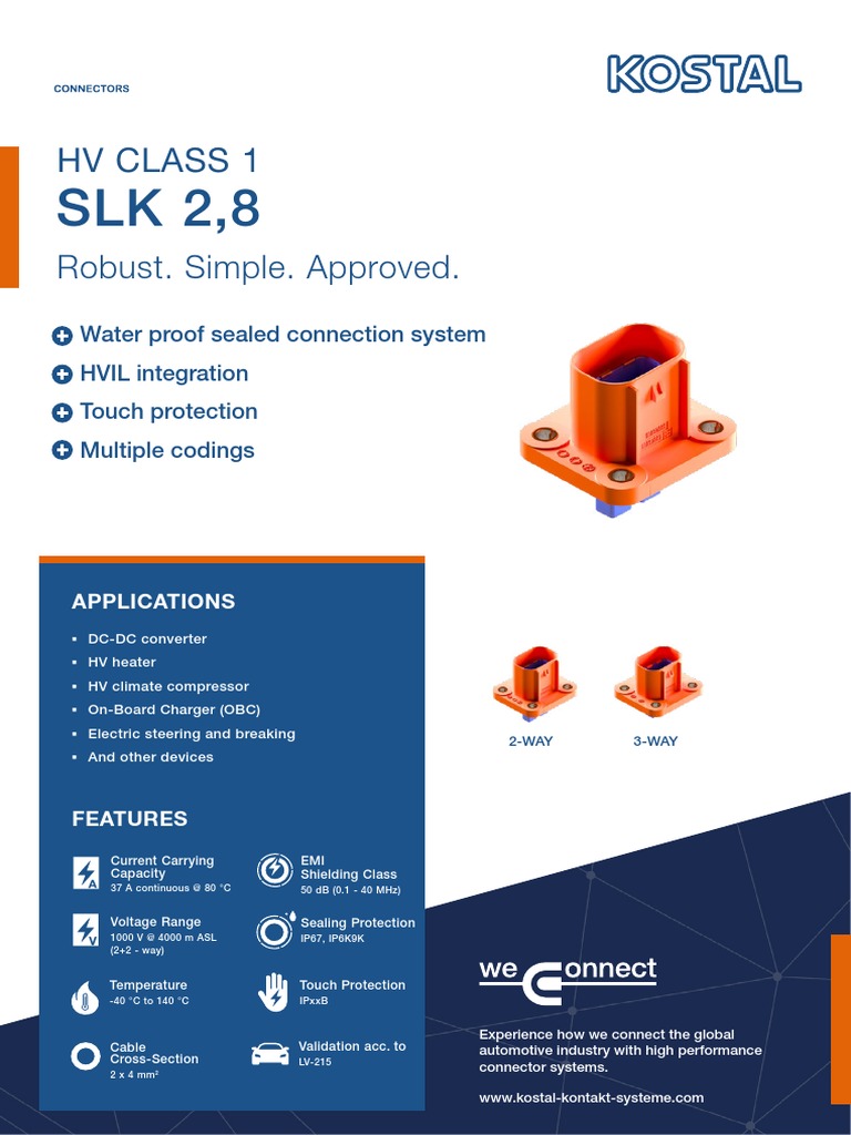 2022 05 Kostal Kontakt Systeme POP HV Class1 SLK 2-3011048 | PDF | Equipment | Electromagnetism