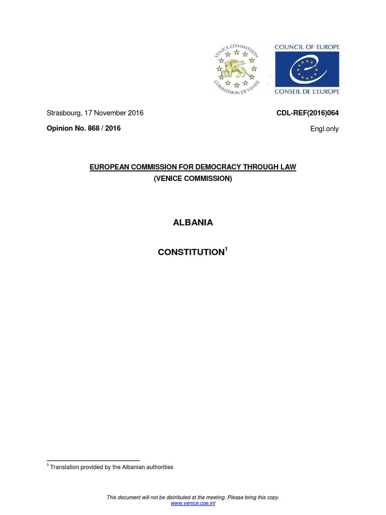 Albanian Constitution | PDF | Albania | American Government
